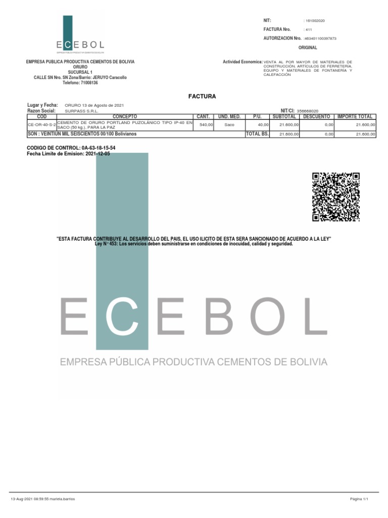 ECEBOL F411 LaPaz | PDF