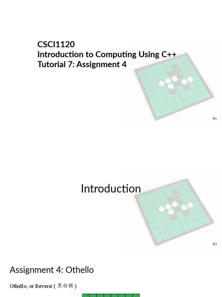 An Implementation of the Othello Game in C++ Using a 2D Array Board ...