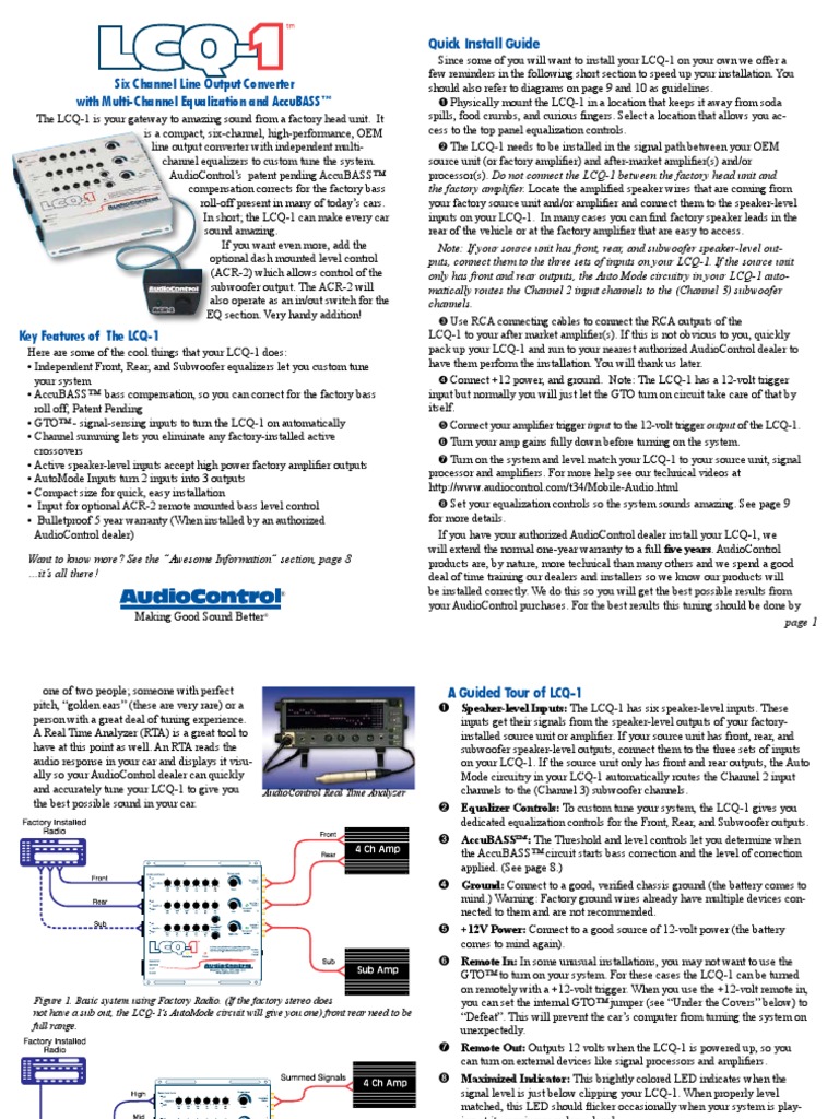 LCQ 1 User Manual | PDF | Equalization (Audio) | Amplifier