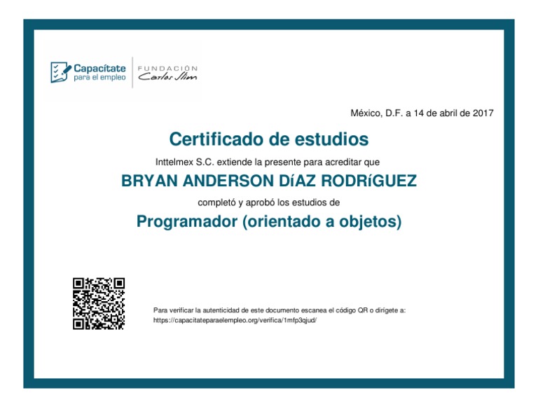 Certificado de Programador Orientado A Objetos | PDF | Informática