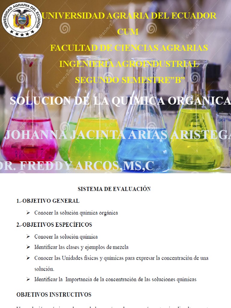 Soluciones químicas: mezclas, disoluciones, solubilidad y unidades de concentración | PDF ...