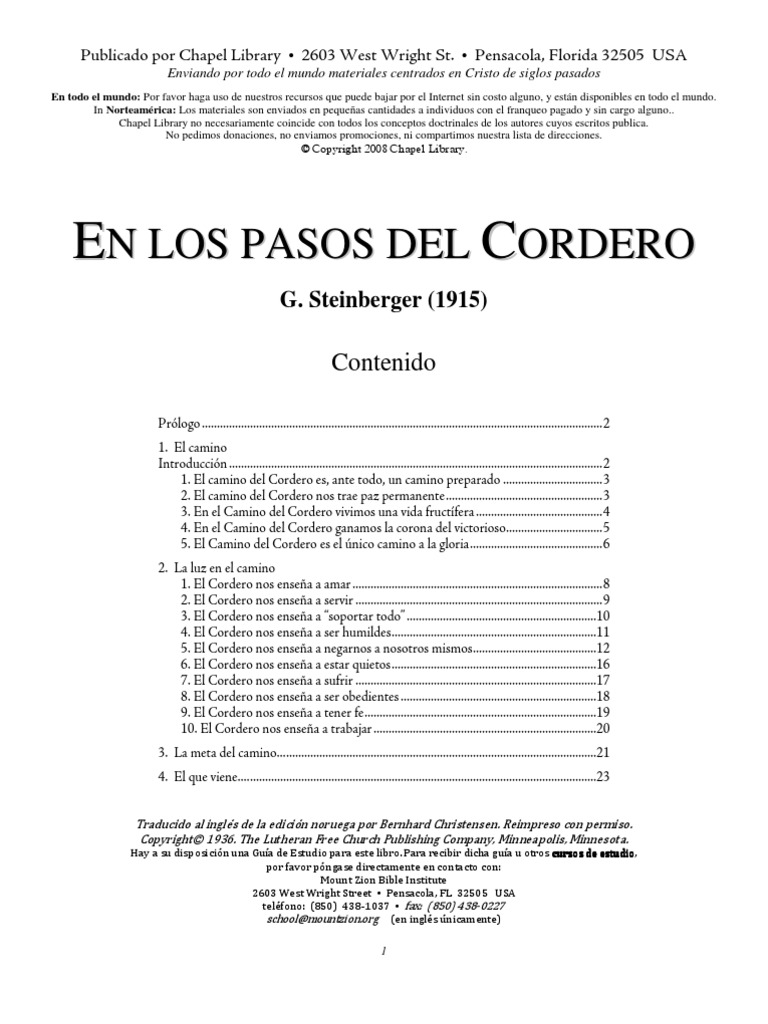 G. Steinberger-En Los Pasos Del Cordero | PDF