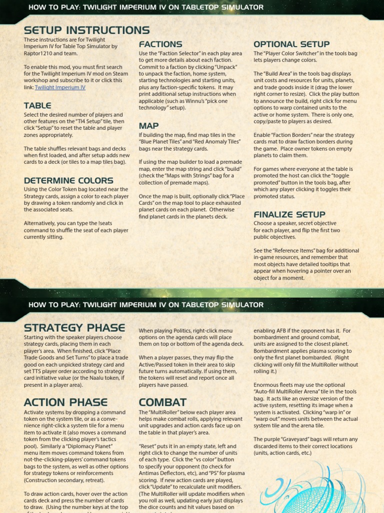 How To Play TI4 TTS | PDF