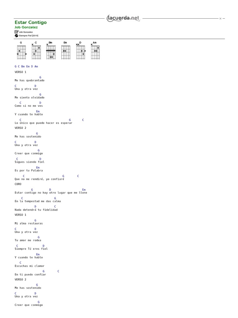 ESTAR CONTIGO, Job Gonzalez - Acordes | PDF | Música grabada | Canciones