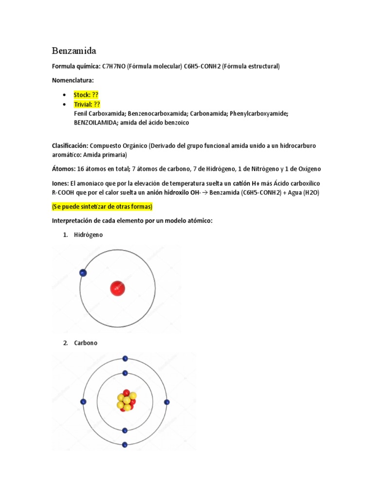 Benzamida | PDF | Enlace químico | Ácido