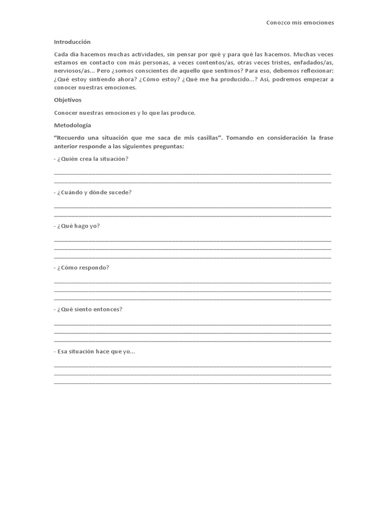 Conozco Mis Emociones | PDF | Las emociones