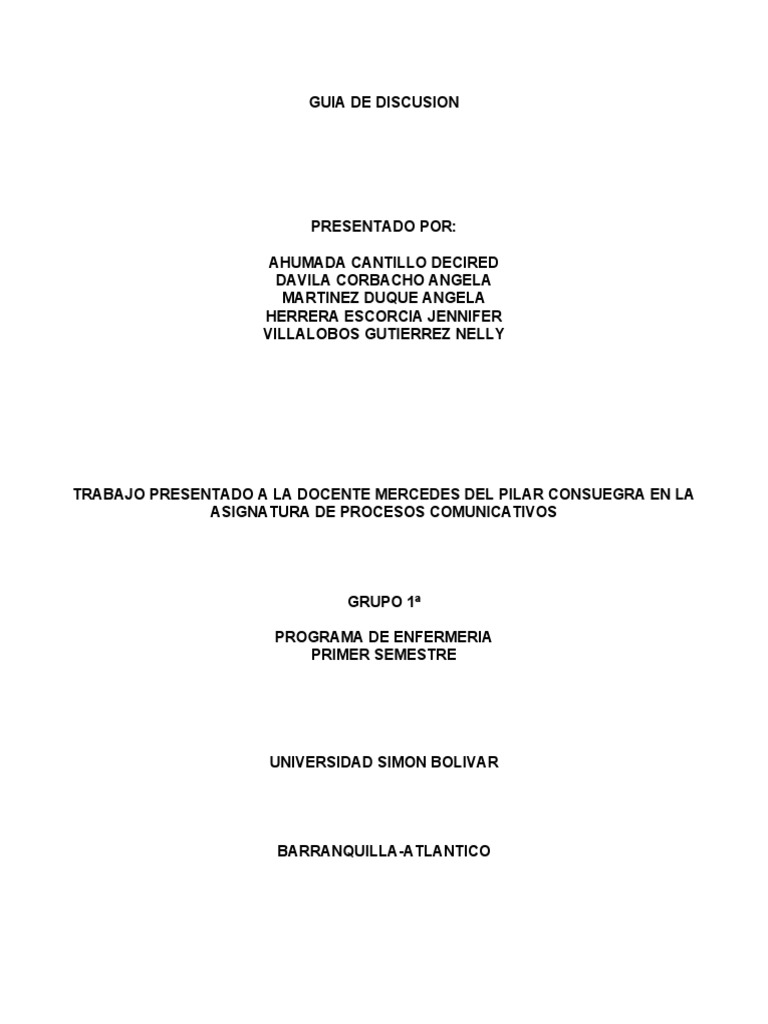 Guia de Discusion Sobre La Lectura - Estanislao | PDF | Autor ...