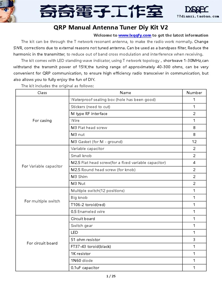 QRP Tuner Diy V2 | PDF | Transformer | Computer Engineering