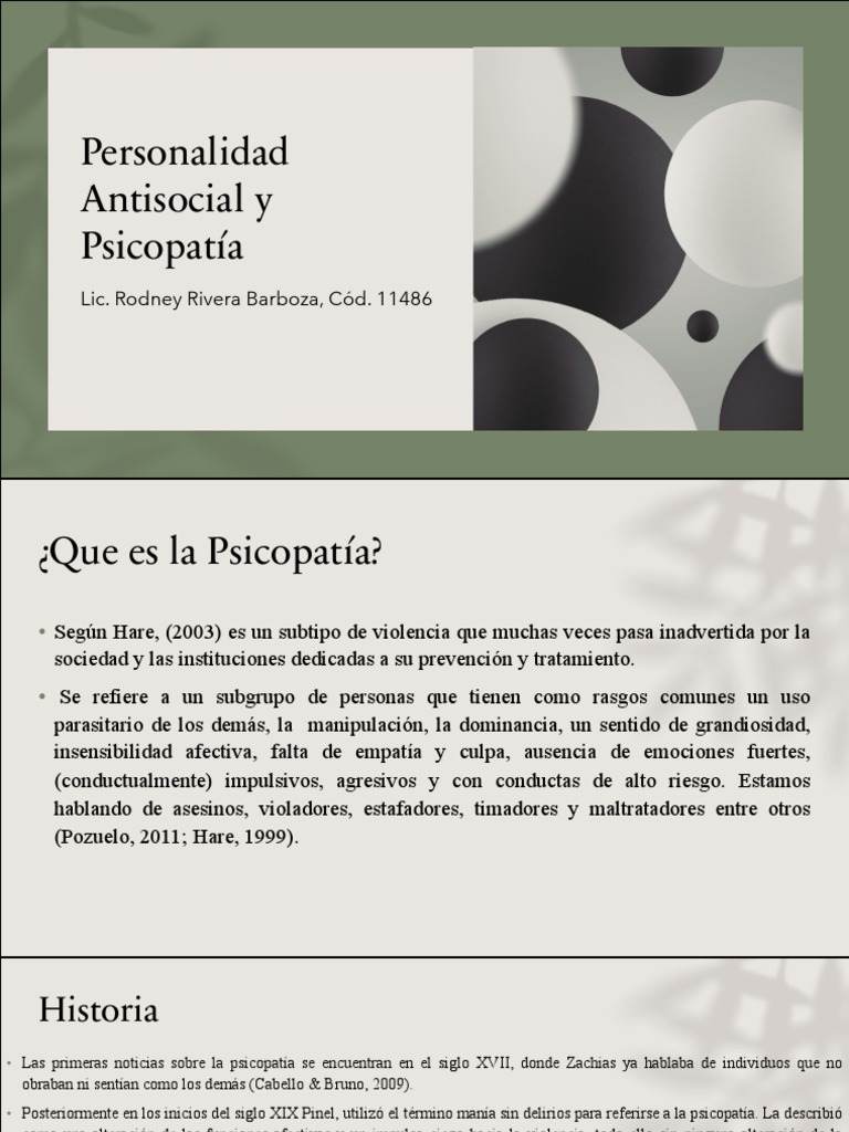 Psicopatía: Características y Diagnóstico | PDF | Psicopatía | Sicología