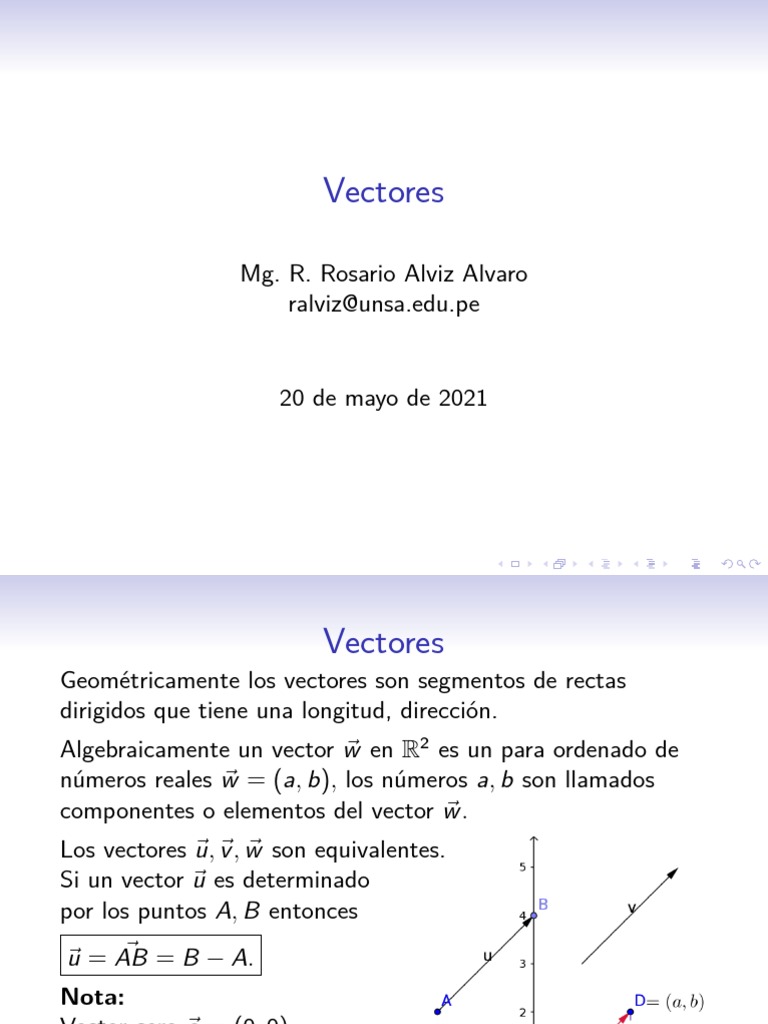 Vectores R2 | PDF | Vector Euclidiano | Escalar (Matemáticas)