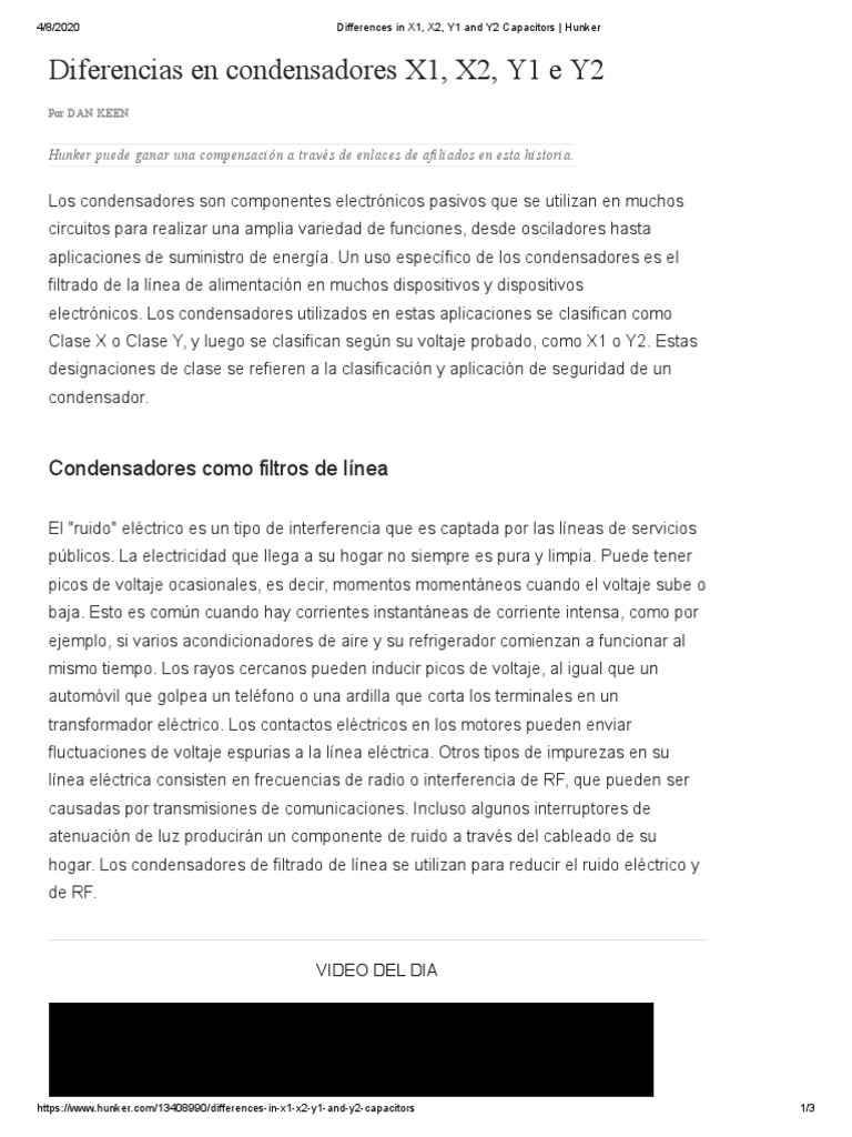 Differences in X1, X2, Y1 and Y2 Capacitors - Hunker | PDF | Ingenieria ...