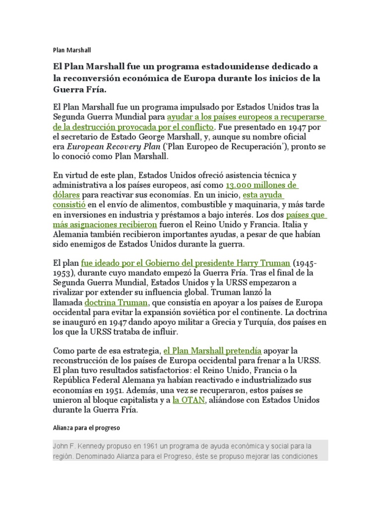 Plan Marshall | PDF | plan Marshall | Planificación