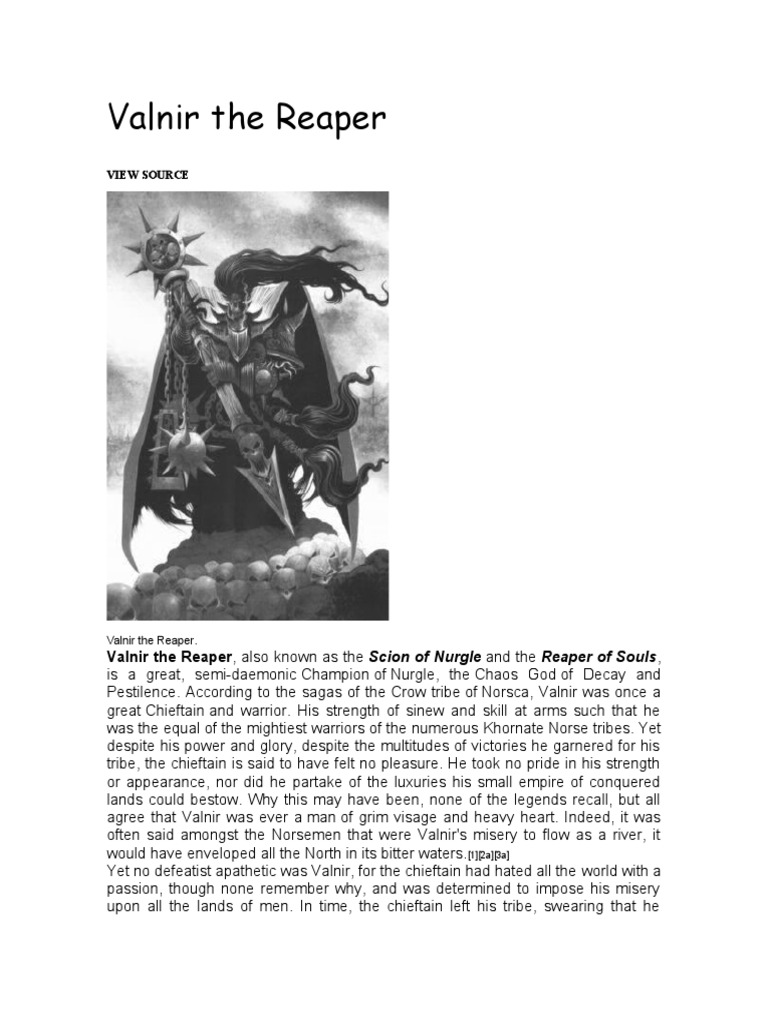 Valnir The Reaper: View Source | PDF