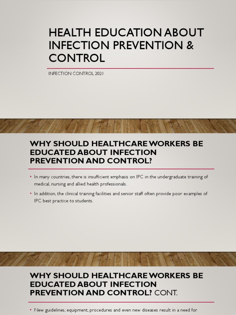 Health Education About Infection Control | PDF | Health Professional ...