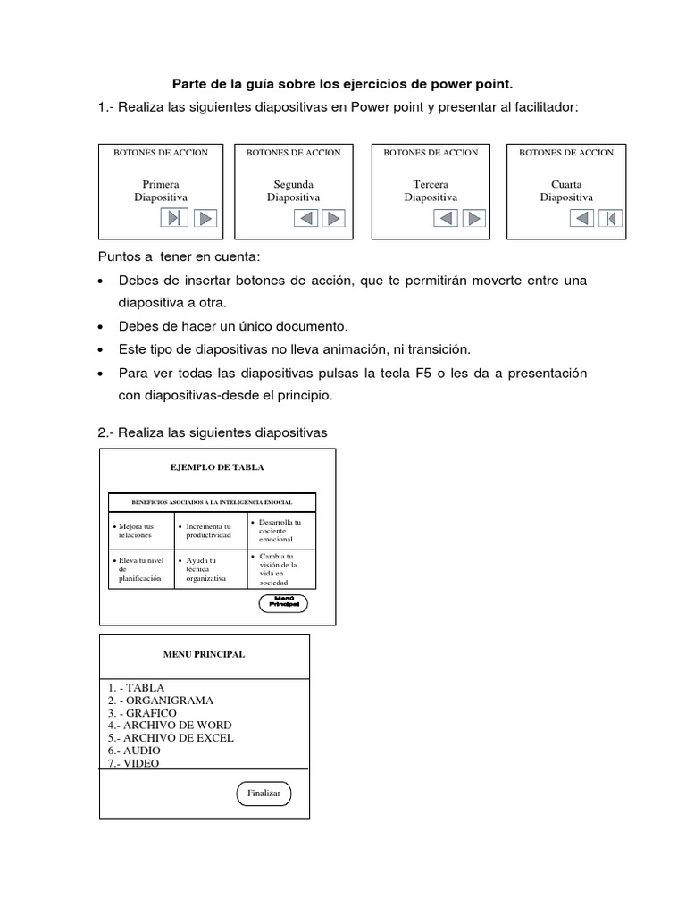 Parte de La Guia Sobre Los Ejercicios de Power Point | PDF | Microsoft PowerPoint | Informática