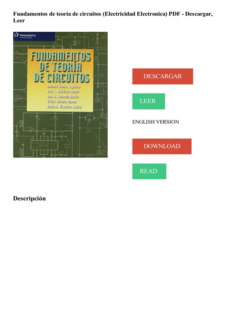 Fundamentos de Teoria de Circuitos | PDF | Electrónica | Electricidad