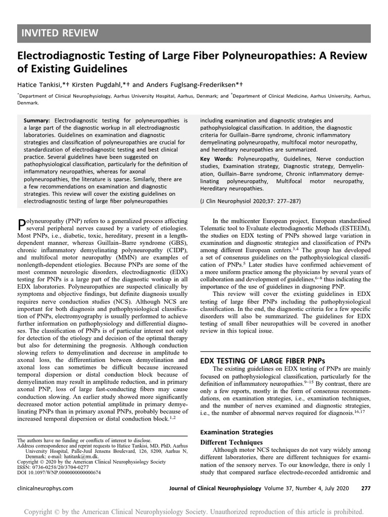 Large Fiber PNP | PDF | Peripheral Neuropathy | Neurology