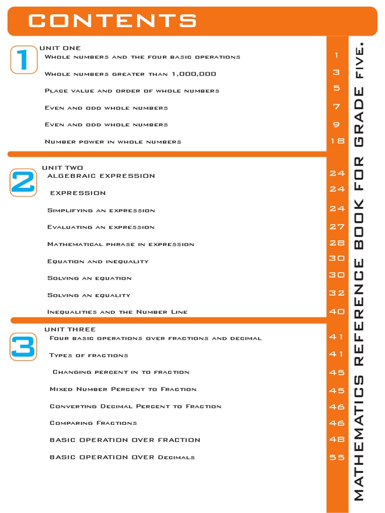Grade Five Mathematics Reference Guide | PDF | Division (Mathematics ...