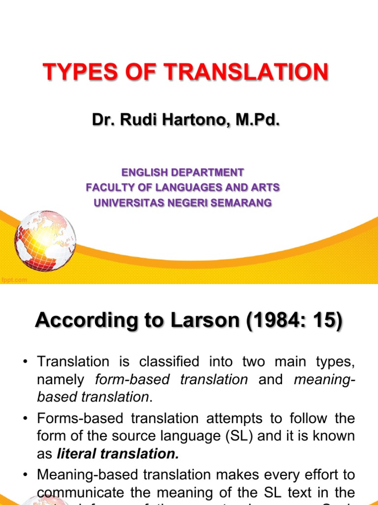 Types of Translation | PDF | Translations | Multilingualism