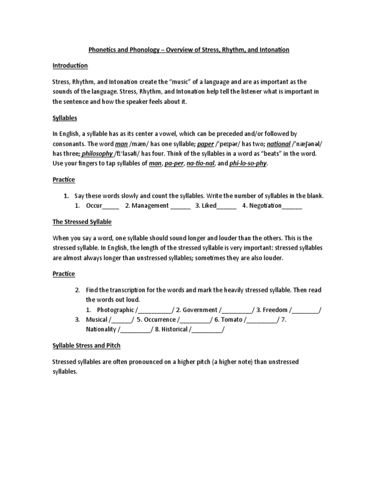 Phonetics and Phonology Rhythm and Intonation | PDF