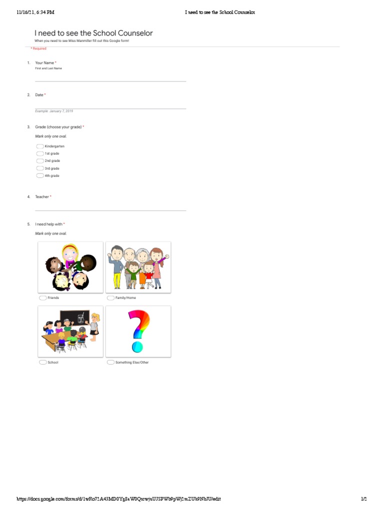 Student Referral Form - Google Forms | PDF