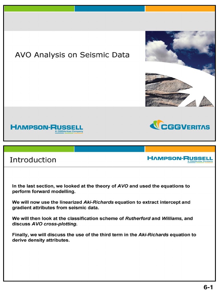 3 - AVO Analysis On Seismic Data | PDF
