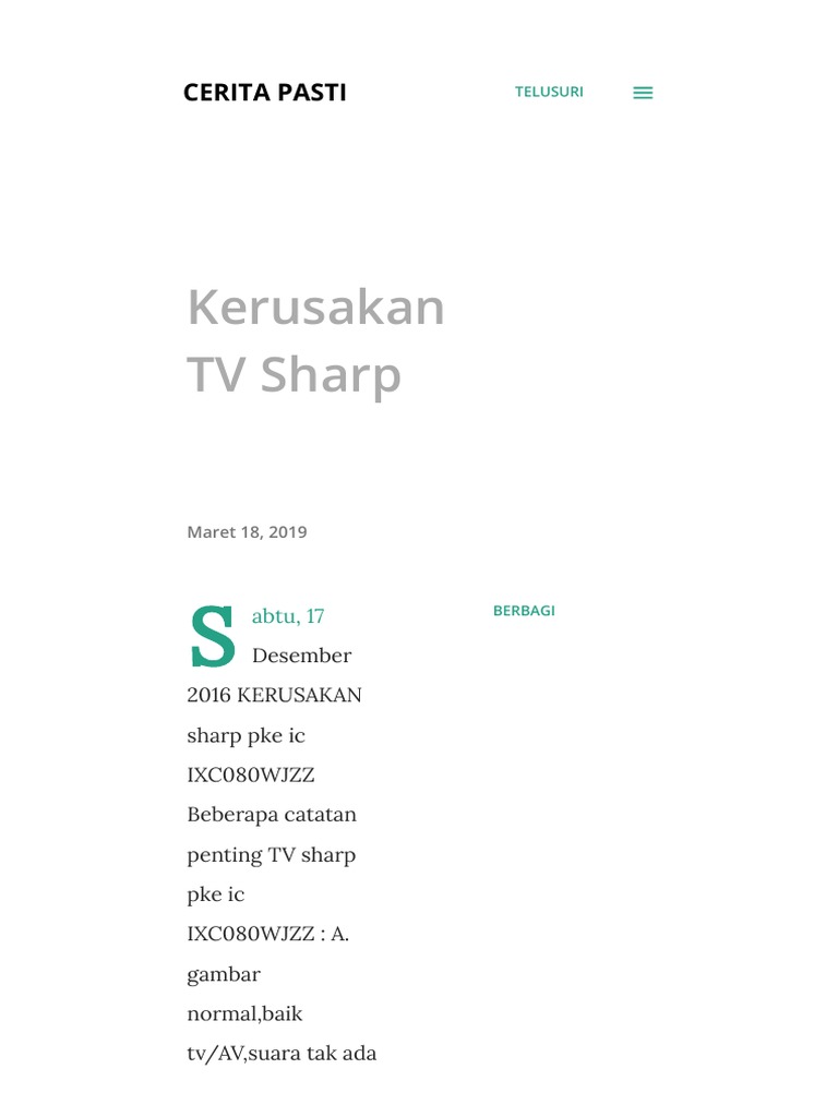Kerusakan TV Sharp | PDF