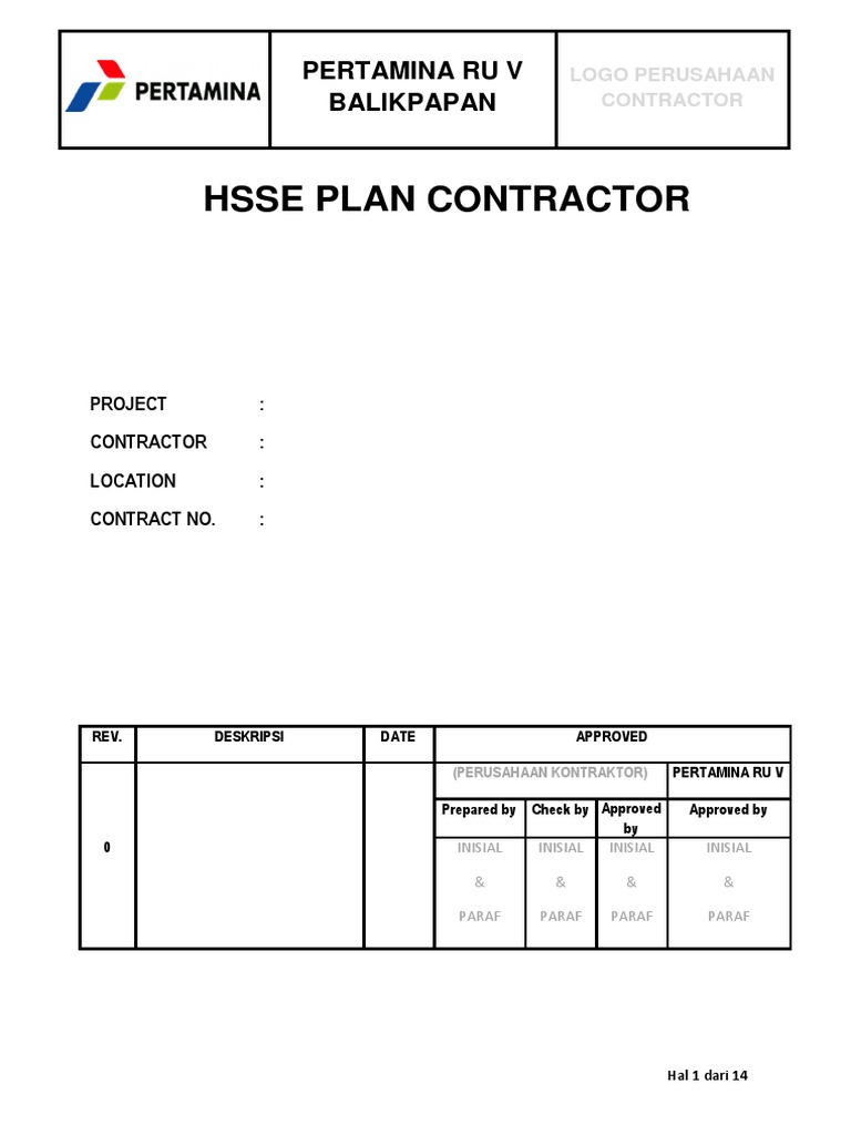 Lampiran 3 - Draft HSE Plan Rev 2 | PDF