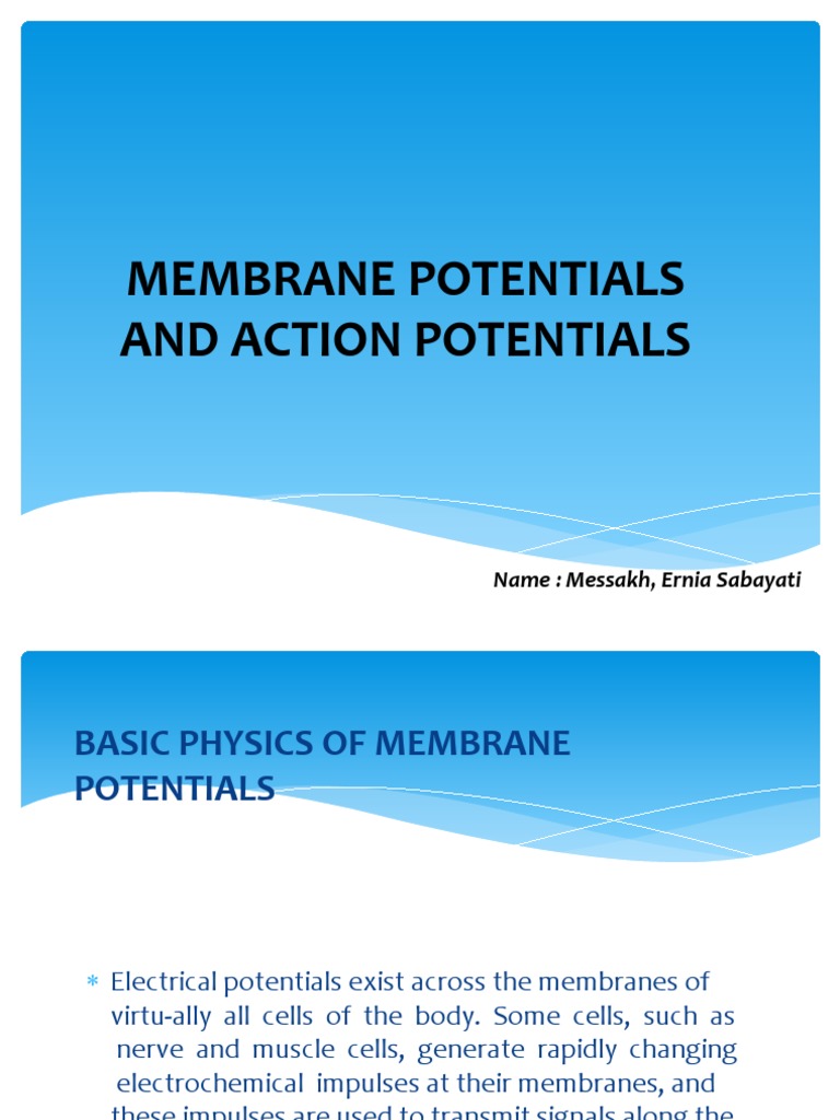 Membrane Potential and Action Potential | PDF | Membrane Potential | Action Potential