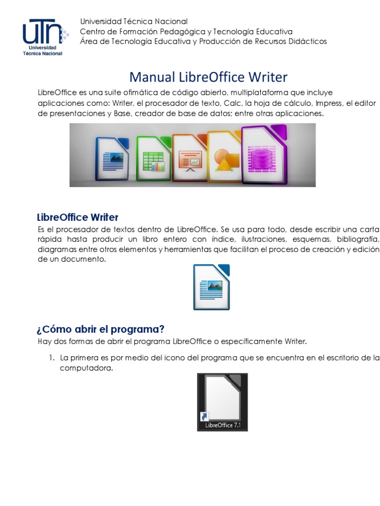 Manual LibreOffice Writer-Parte I | PDF | Ventana (informática ...