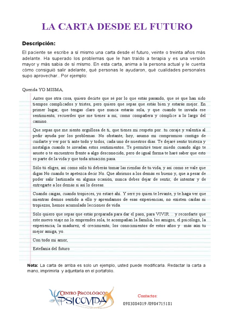 Carta a mi yo del futuro | PDF