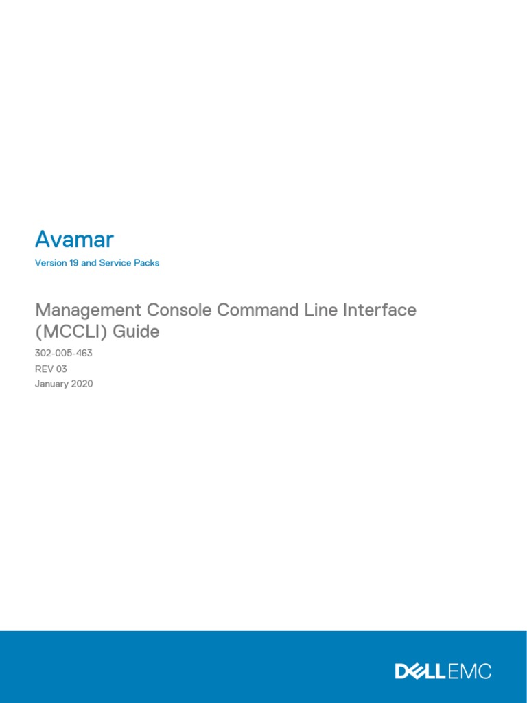 Docu93977 Avamar 19 Management Console Command Line Interface (MCCLI ...