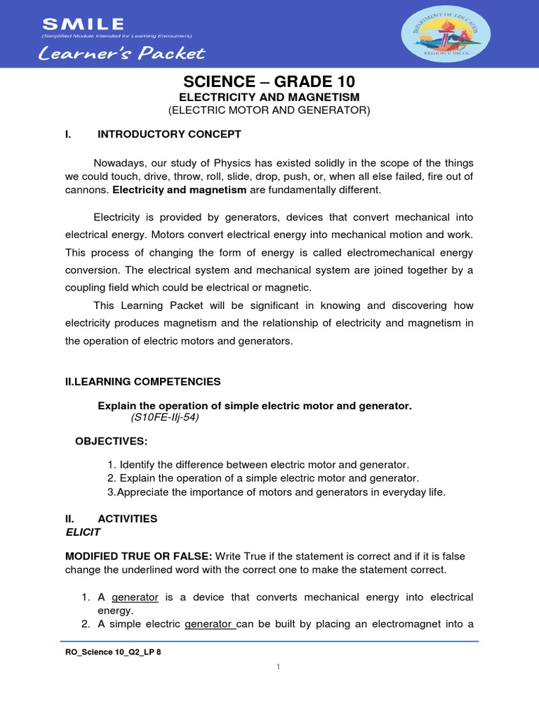 Science - Grade 10: Electricity and Magnetism | PDF | Electric ...
