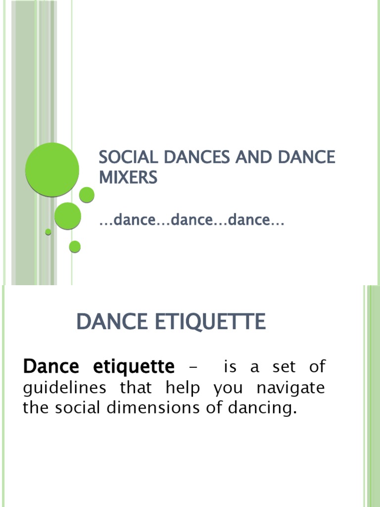 Social Dances and Dance Mixers Guide | PDF | Ballroom Dance | Dances