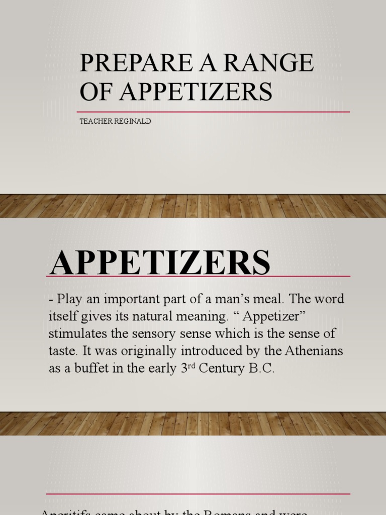 Prepare A Range of Appetizers | PDF