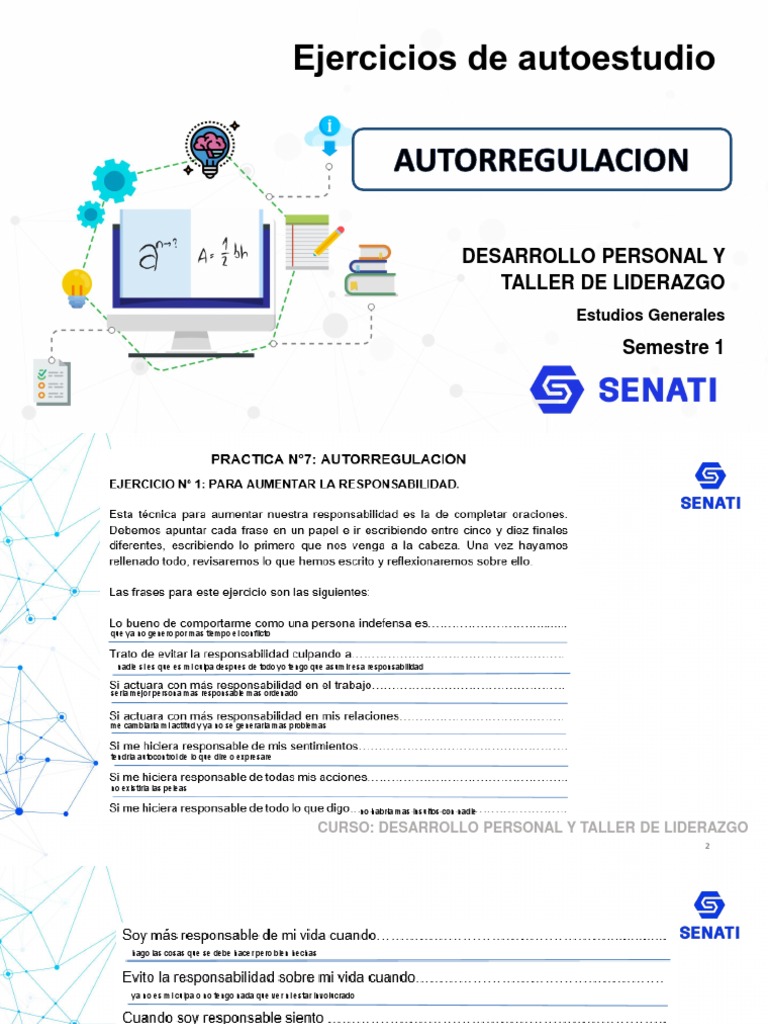 Ejercicios Unidad 07 Autorregulacion | PDF