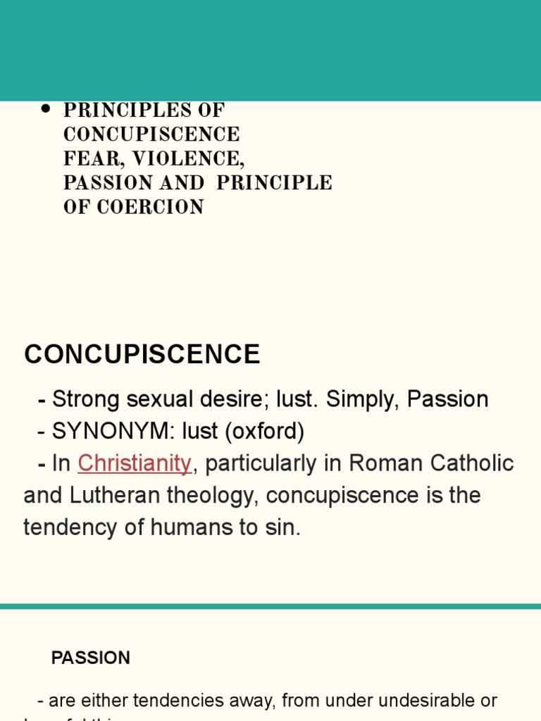 Principles of Concupiscence | PDF | Coercion | Violence
