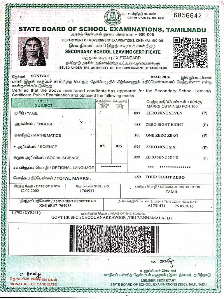 10 TH Marksheet | PDF