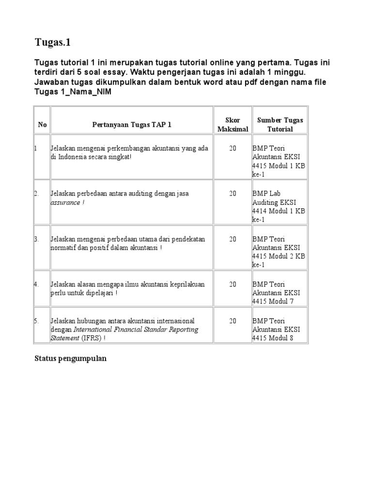 Tugas 1 Risa Hestiana 030367386 | PDF