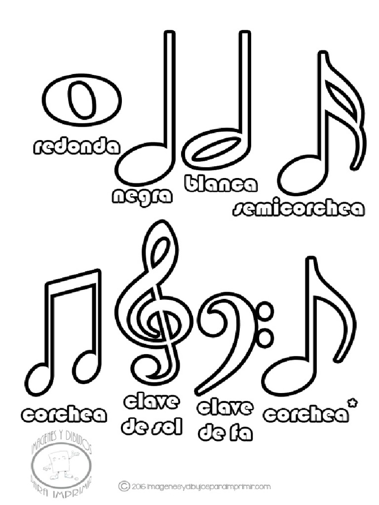 Dibujos de Las Notas Musicales para Imprimir y Colorear9 | PDF