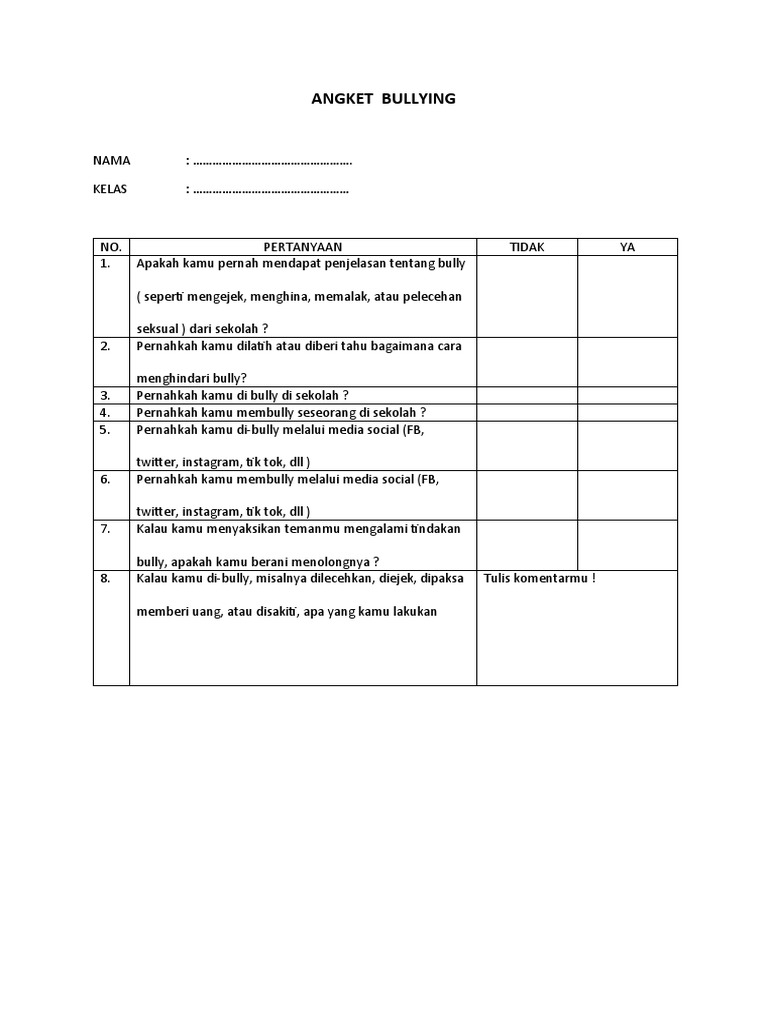 Angket Bullying | PDF