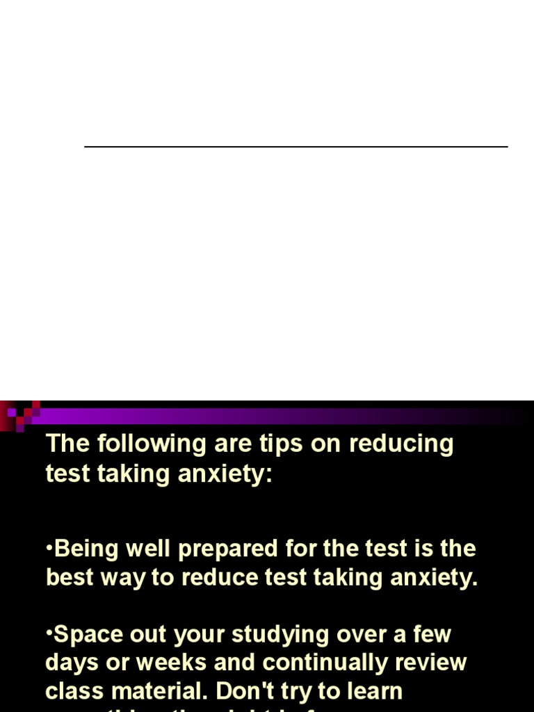 Reducing Test-Taking Anxiety | PDF | Anxiety | Poetry