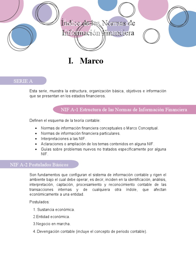 Índice de Las NIF | PDF | Contabilidad | Estado financiero