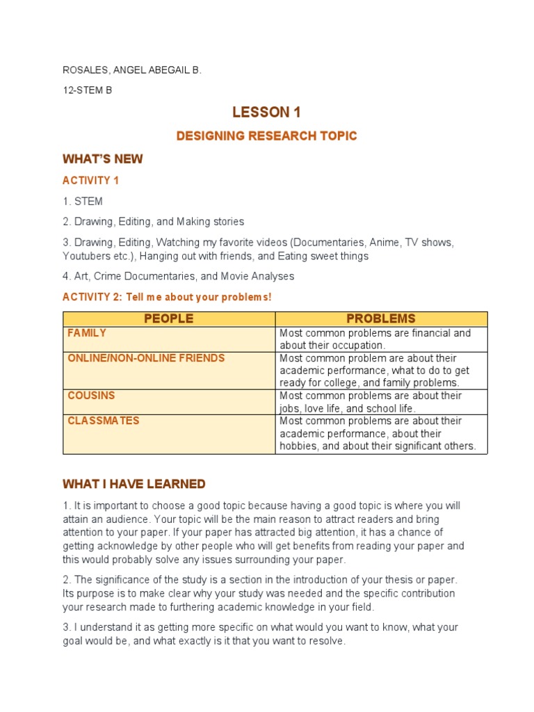 Practical Research 2 Module 2 Lesson 1 and 2 - Rosales | PDF | Cognition