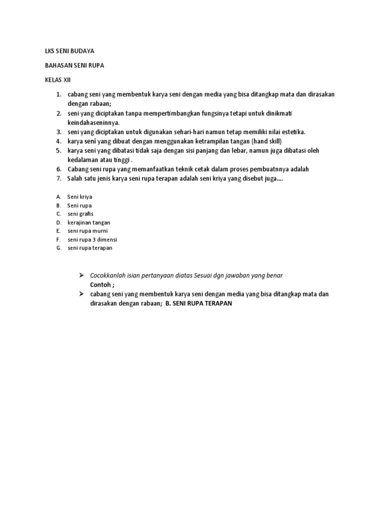 LKS Seni Budaya | PDF