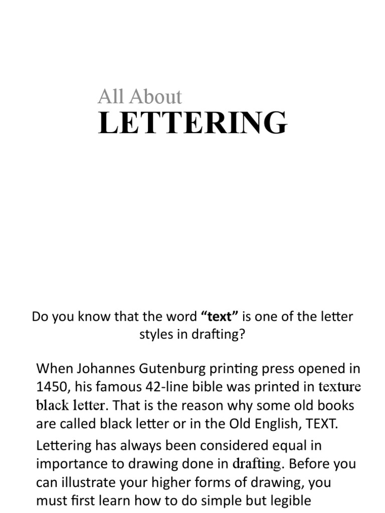 Understanding Lettering in Drafting | PDF