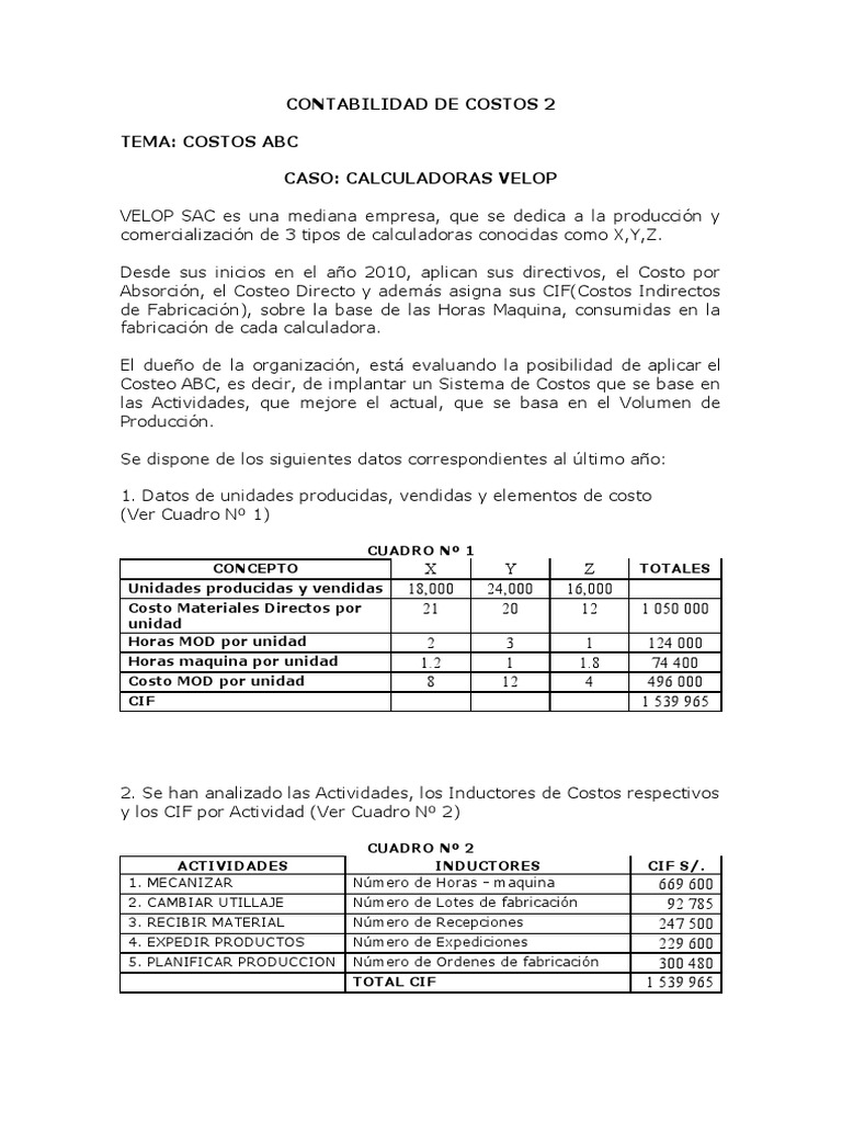 2do EJERCICIO ABC CALCULADORAS | PDF | Economias