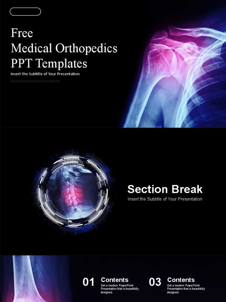 Free Medical Orthopedics PPT Templates: Insert The Subtitle of Your ...