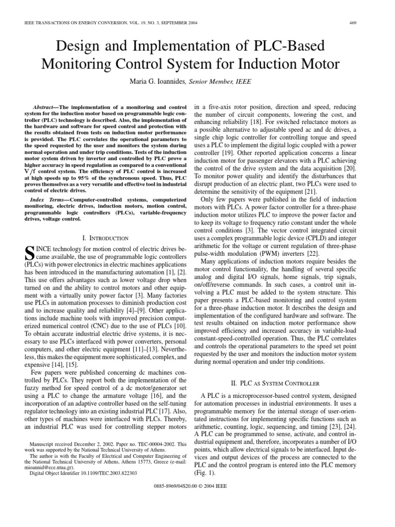 Design and Implementation of PLC-Based Monitoring System | PDF ...