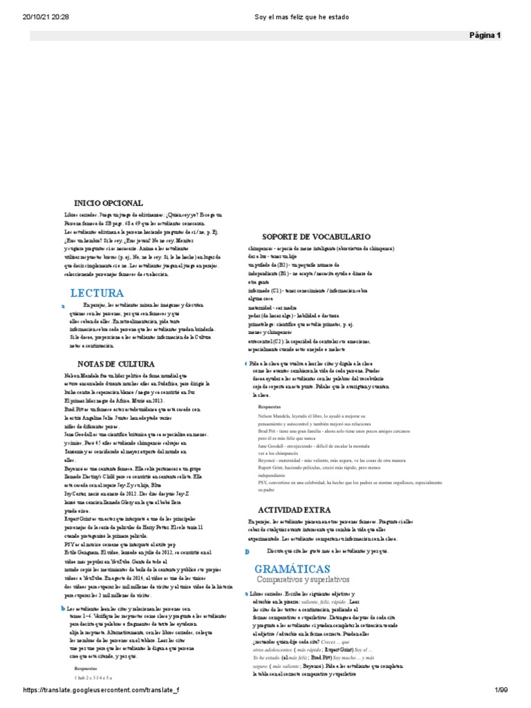 Libro Con Respuestas Español | PDF